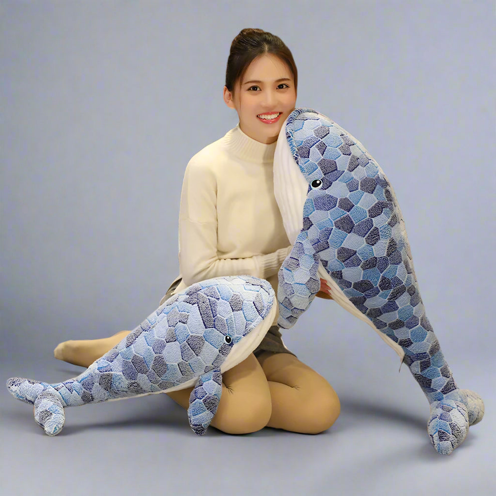 Giant Blue Whale Plush Toy | Soft & Cuddly Stuffed Animal – goodsshopi