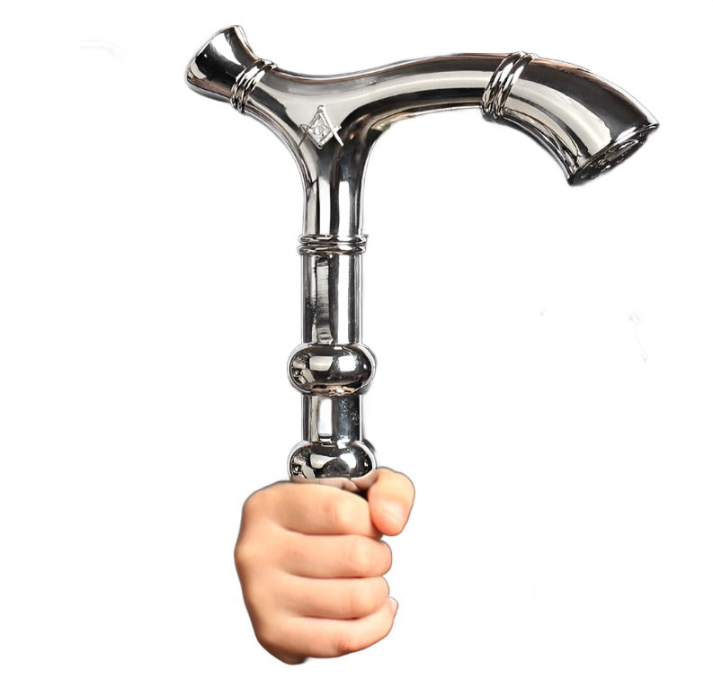 Elegant Bright Silver Walking Stick Masonic Sun And Moon cane - Goods Shopi